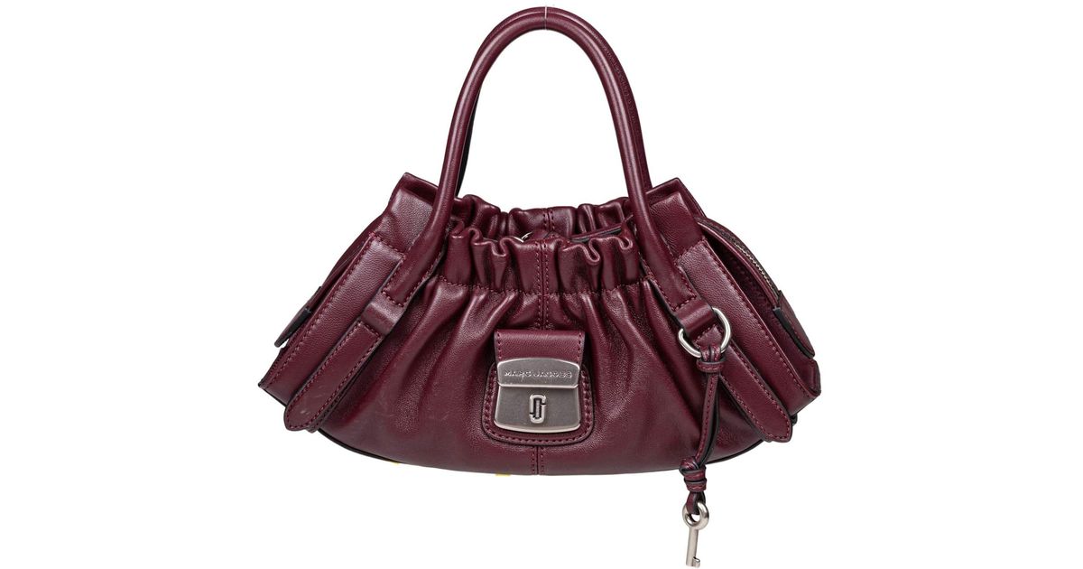 Marc Jacobs The Cristina Small Satchel Leather Handbag, Plum Color in ...