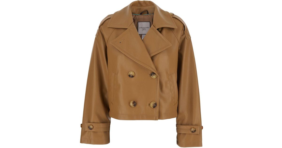 Urbancode Jacket With Wide Notched Revers in Brown | Lyst