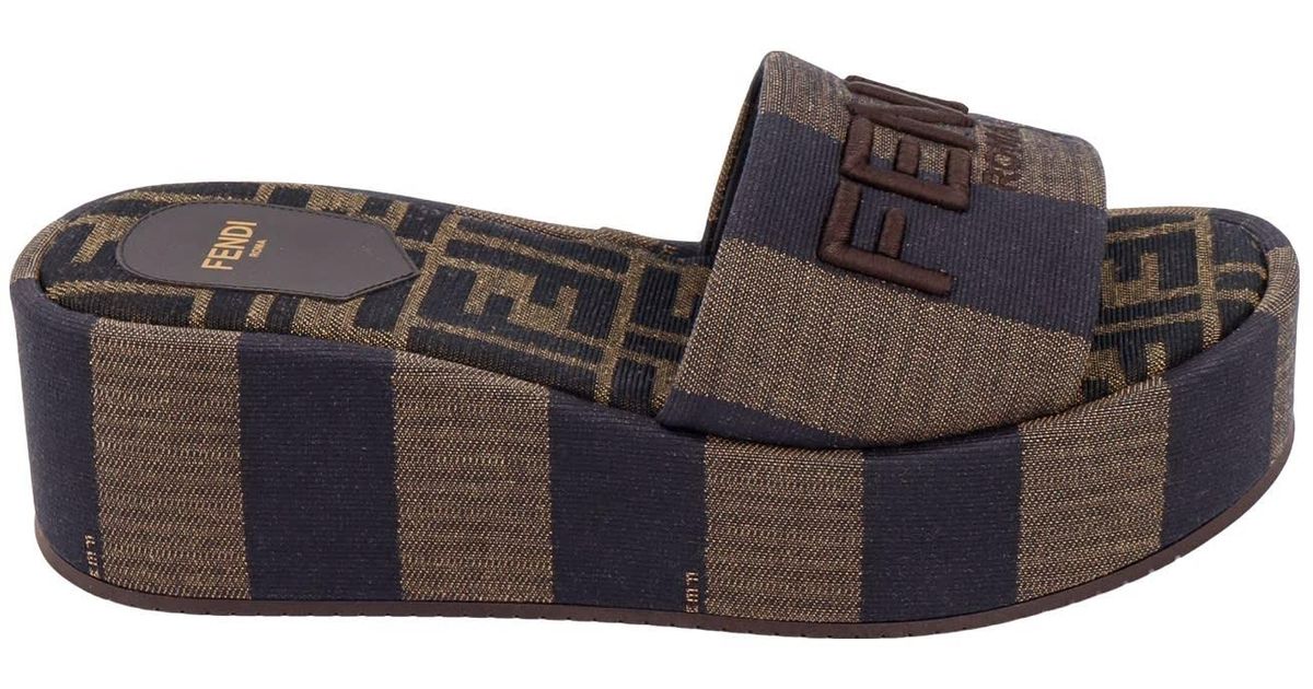 Fendi Sunshine Slide in Brown | Lyst