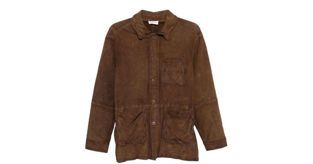 P.A.R.O.S.H. Suede Leather Jacket in Brown | Lyst UK