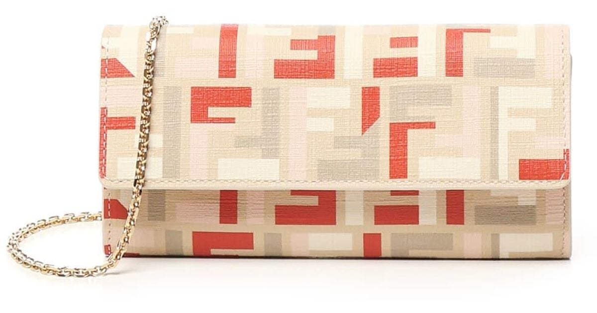 Fendi Ff Chain Continental Wallet in Pink | Lyst UK
