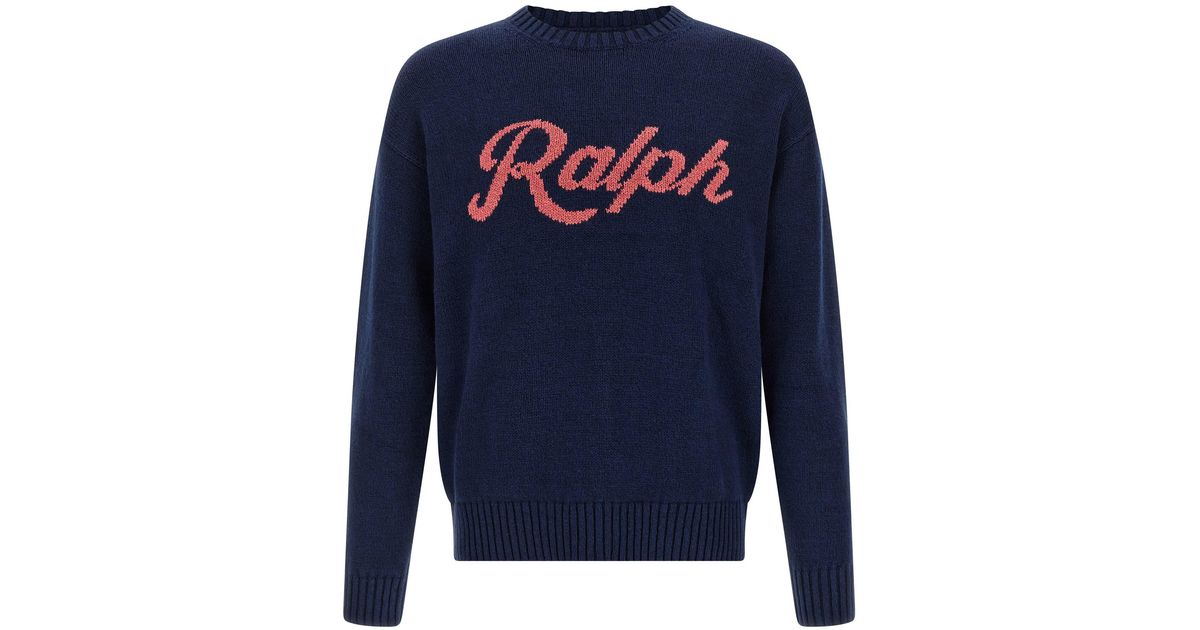 Polo Ralph Lauren Intarsia Logo Sweater in Blue for Men | Lyst UK
