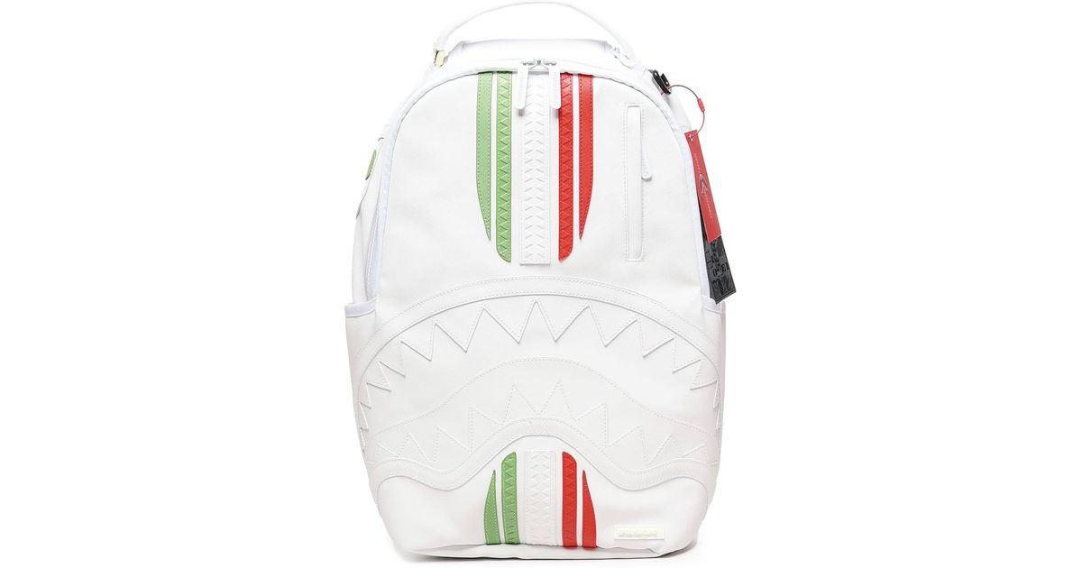 Sprayground Italy Racing Stripes Backpack in White | Lyst
