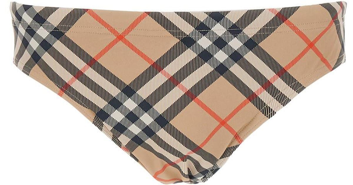 Burberry Speedo With Check Motif in Natural for Men | Lyst