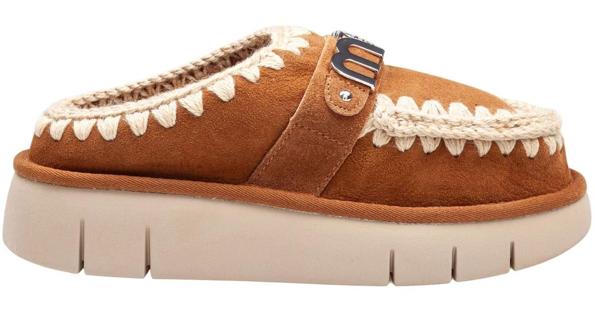 Mou Bounce Sheepskin Clog Cognac Color in Brown | Lyst