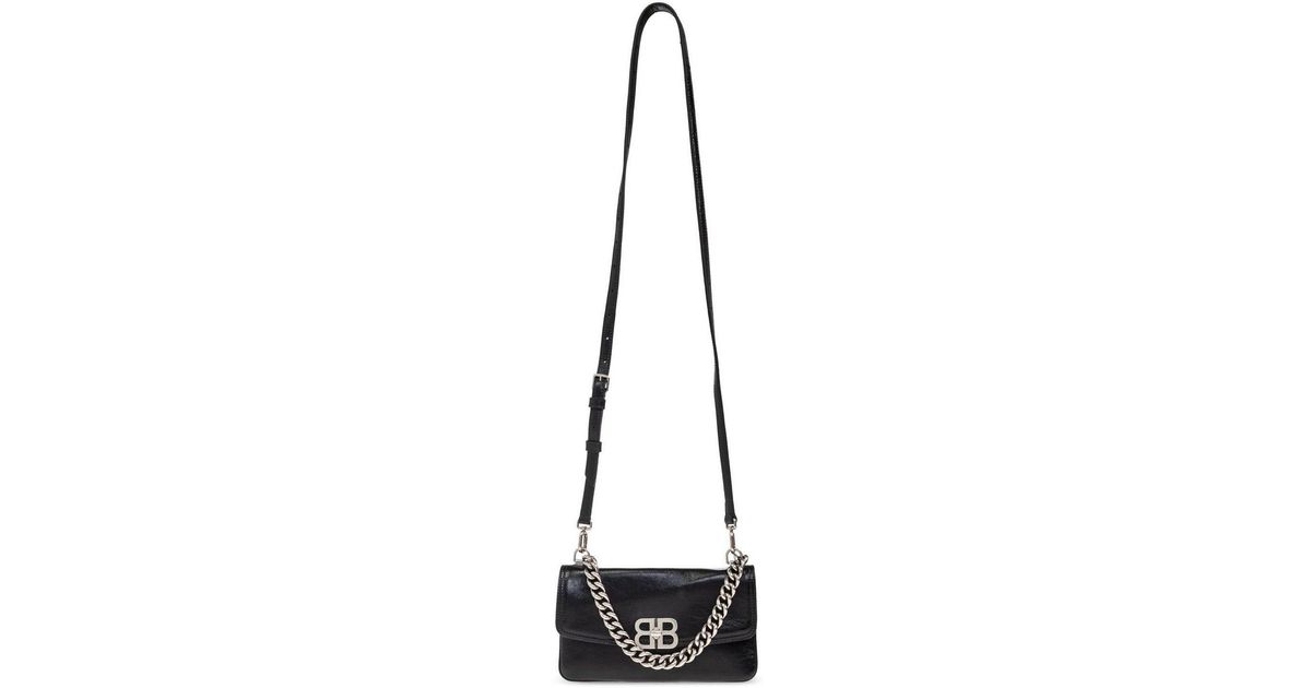 Balenciaga Bb Small Soft Flap Shoulder Bag in Black | Lyst