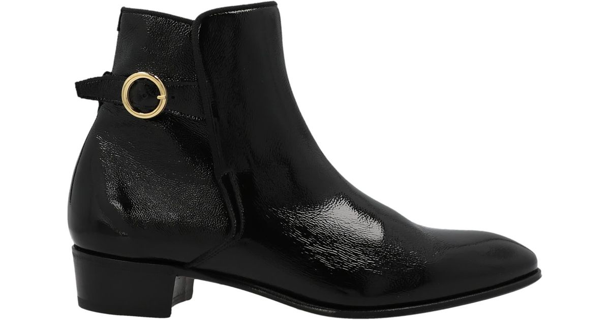 Lidfort Leather Patent Ankle Boots in Black for Men - Save 1% | Lyst