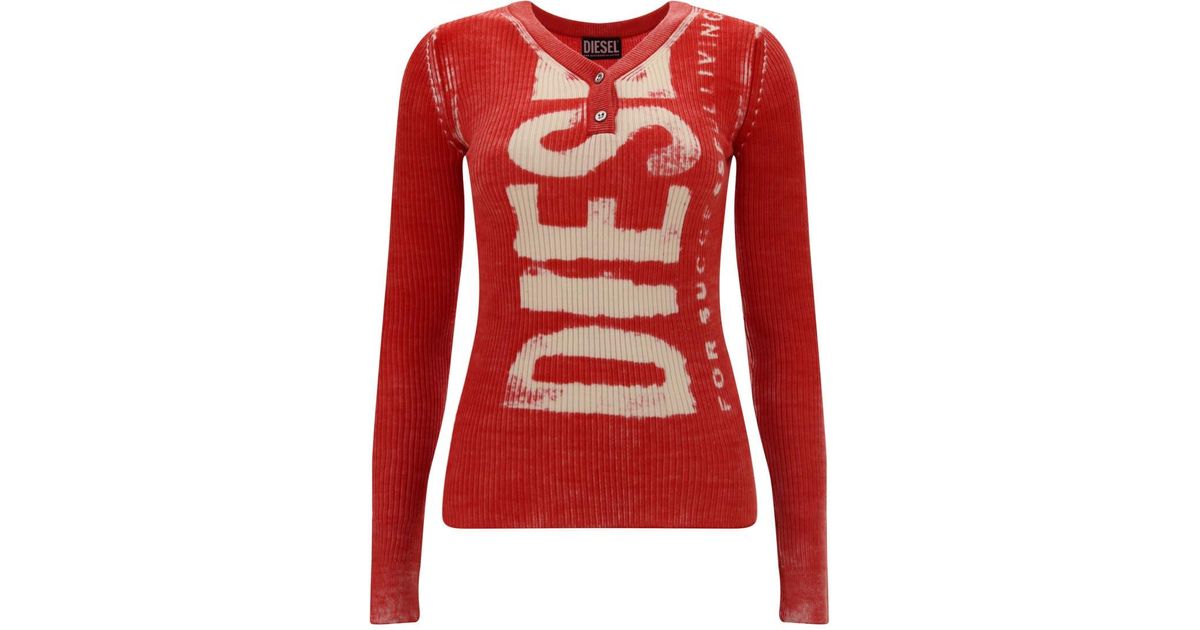 DIESEL Wool Arita Jersey in Red | Lyst