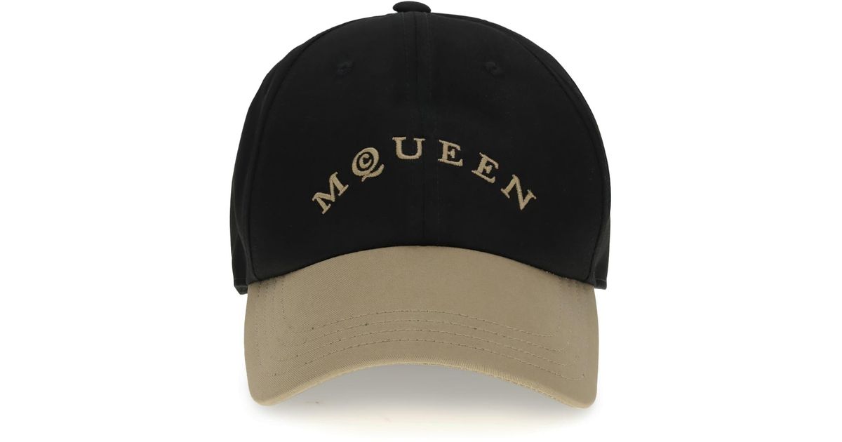 McQueen Baseball Cap in Black for Men | Lyst UK