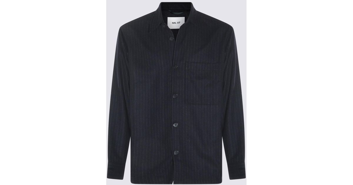 NN07 Wool Shirt in Blue for Men | Lyst