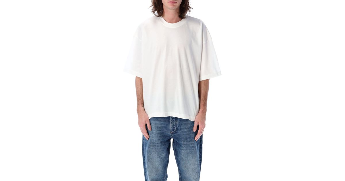 Studio Nicholson Piu T-Shirt in White for Men | Lyst