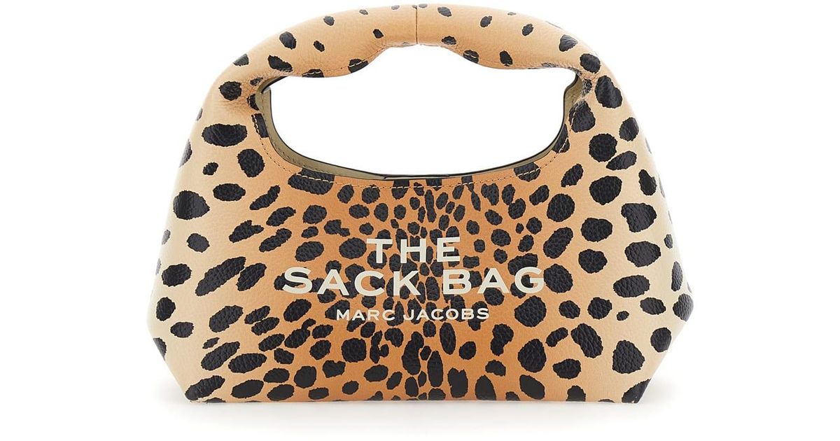 Marc Jacobs The Mini Sack Handbag With Embossed Logo And Leopard Motif ...