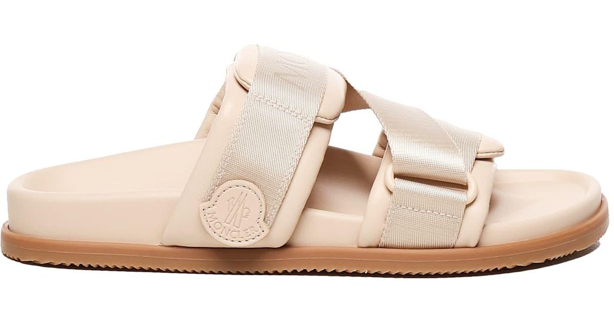 Moncler Slide Mon Summer in White | Lyst