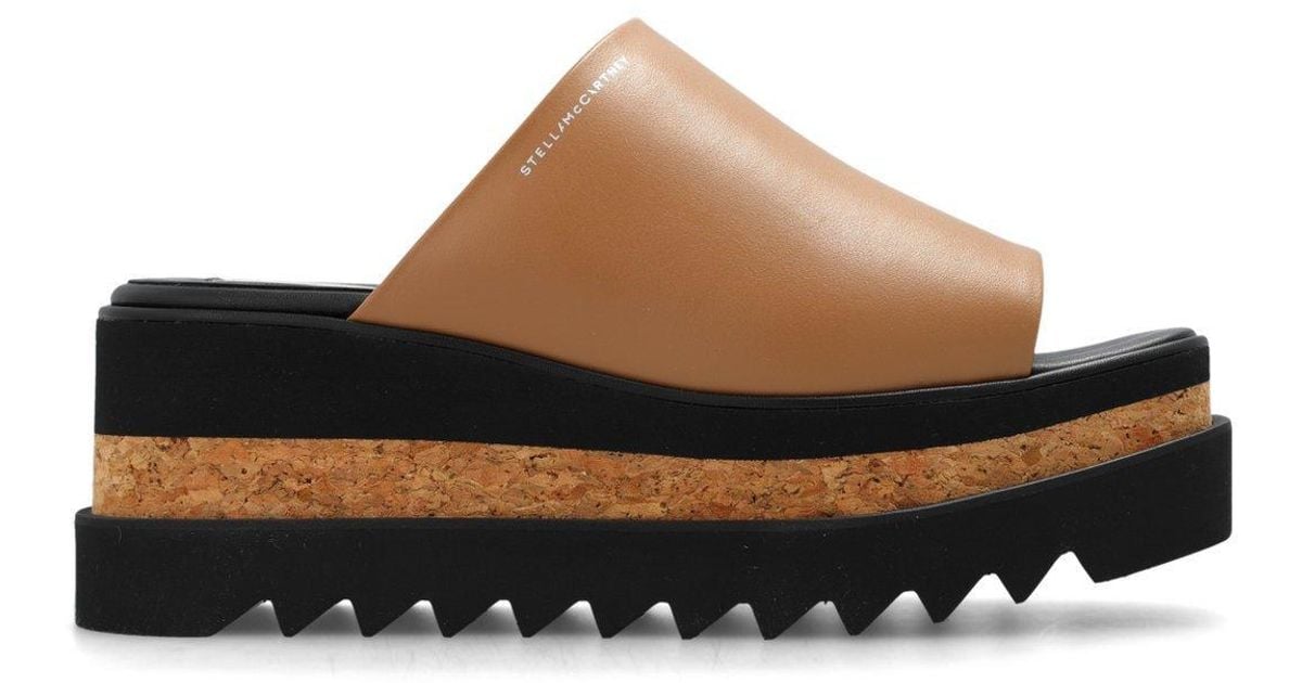 Stella McCartney Elyse Platform Slides in Natural | Lyst