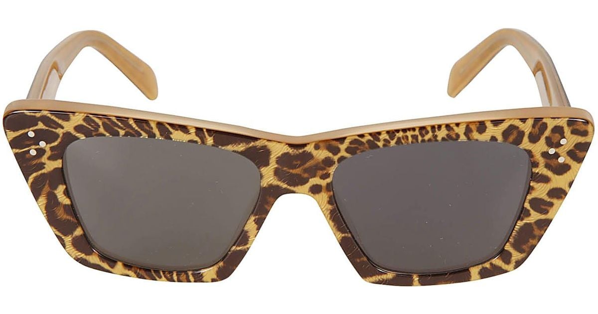 Celine Cat-Eye Squared Sunglasses in Brown | Lyst UK