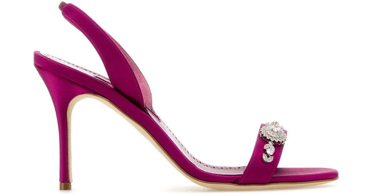 Manolo Blahnik Sandals in Pink | Lyst
