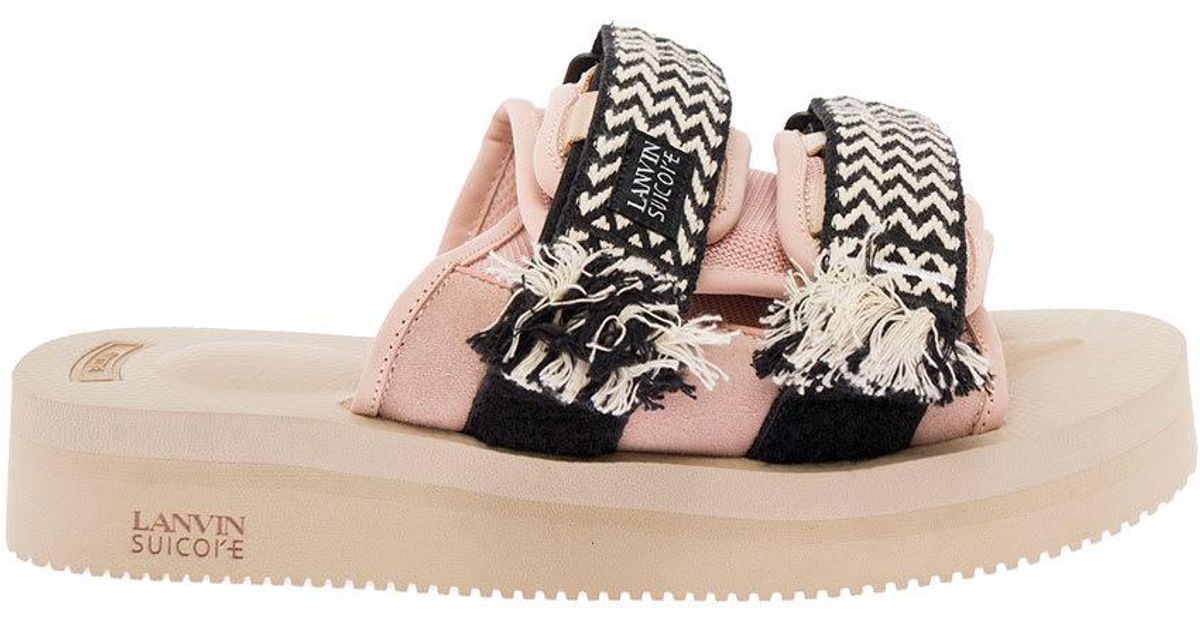 Lanvin Leather Multicolor Tassel Slide Sandals Suicoke X Woman in Pink ...