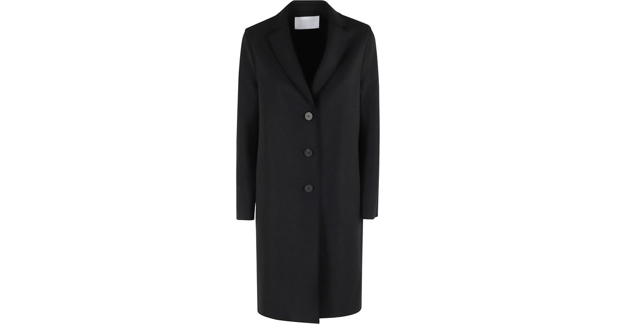 Harris Wharf London Overcoat in Black | Lyst UK