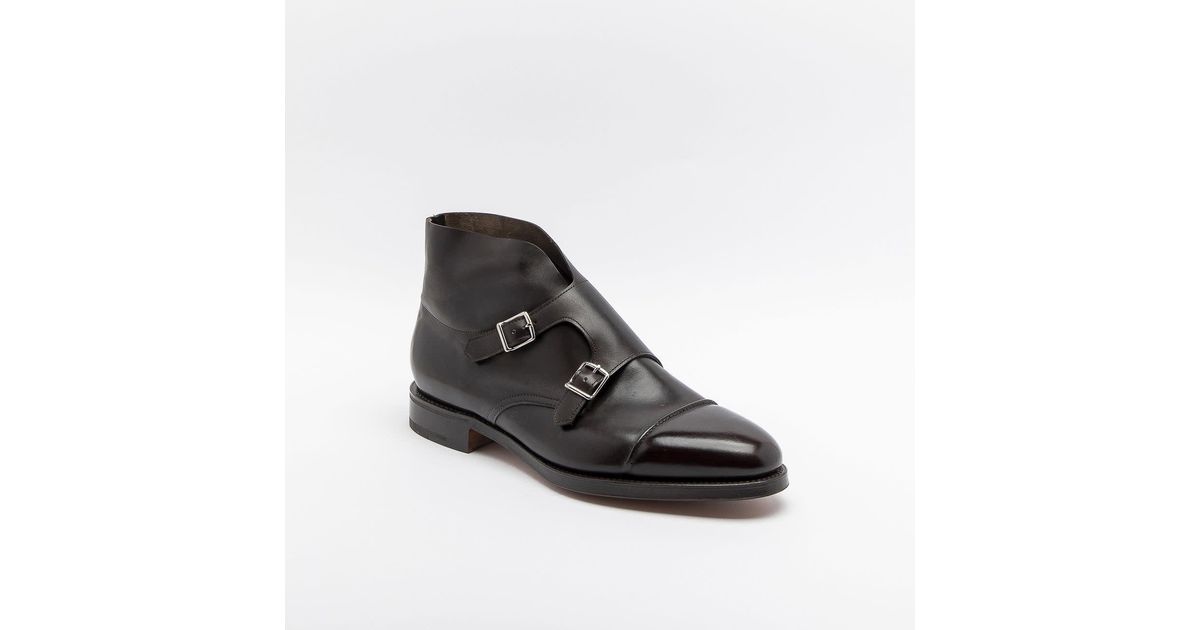 John Lobb William Ii Misty Dark Calf Monk Strap Boot in Black for Men ...