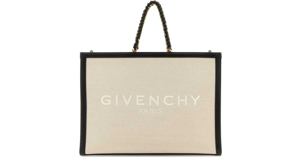 Givenchy Two-Tone Canvas And Leather Medium G-Tote Handbag in Natural ...