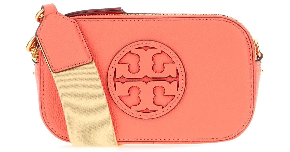 Tory Burch Leather Mini Miller Crossbody Bag in Pink | Lyst