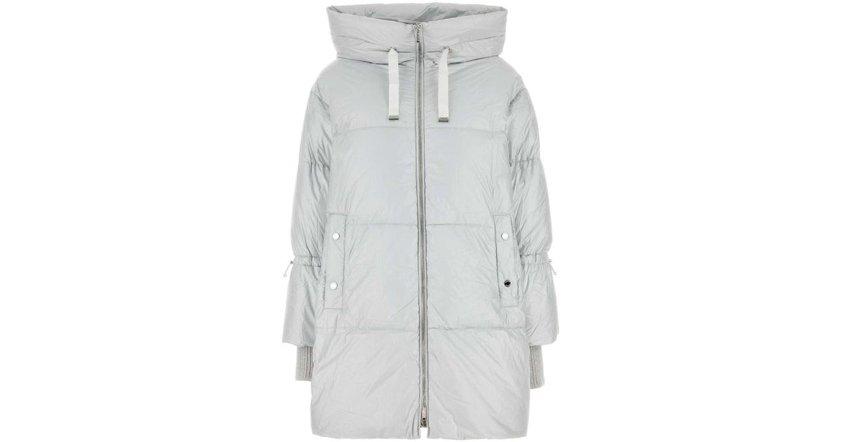 Moorer Ice Nylon Justine Down Jacket in Gray | Lyst