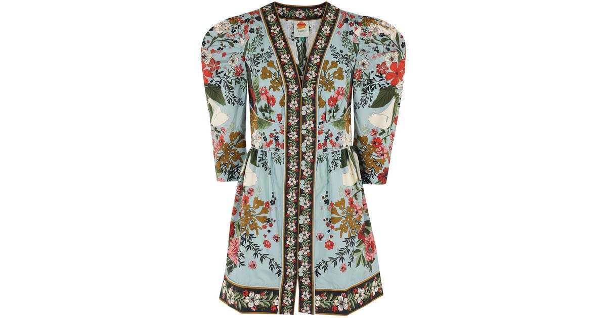 FARM Rio Beauty Bouquet Mini Dress in Green | Lyst