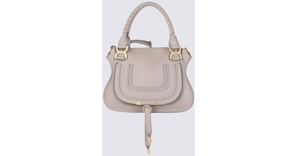 Chloé Light Marcie Leather Top Handle Bag in Natural | Lyst UK