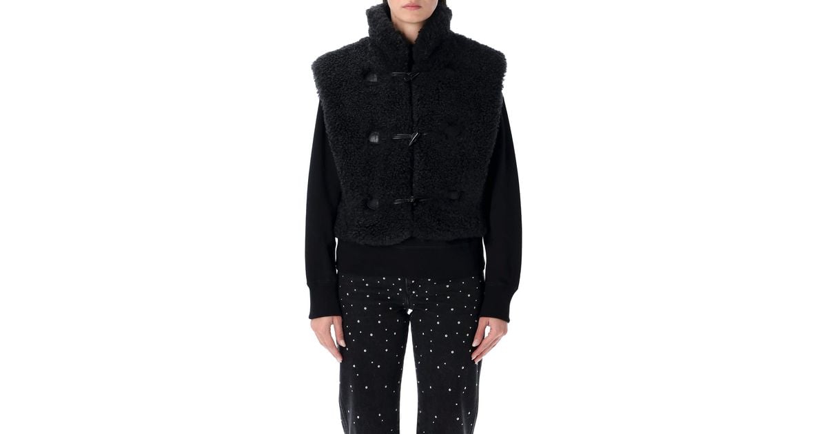 Isabel Marant Marant Étoile Alisa Short Faux Fur Gilet in Blue | Lyst UK