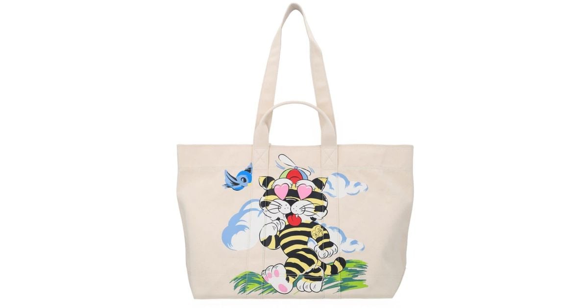 KENZO Cartoon Tote Bag Large in White for Men | Lyst UK