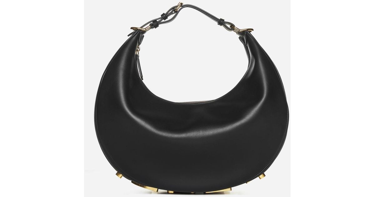Fendi Graphy Leather Medium Bag in Black | Lyst