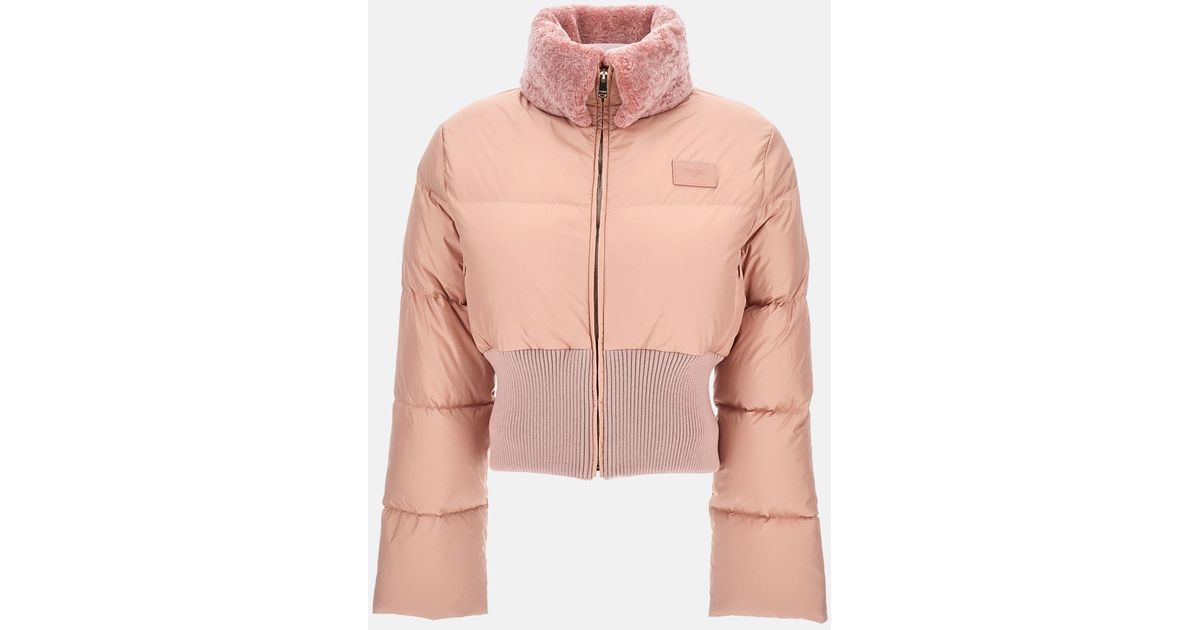 Fendi Short Down Jacket Heritage in Pink | Lyst