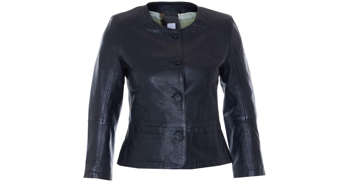 Bully Leather Jacket in Blue | Lyst UK