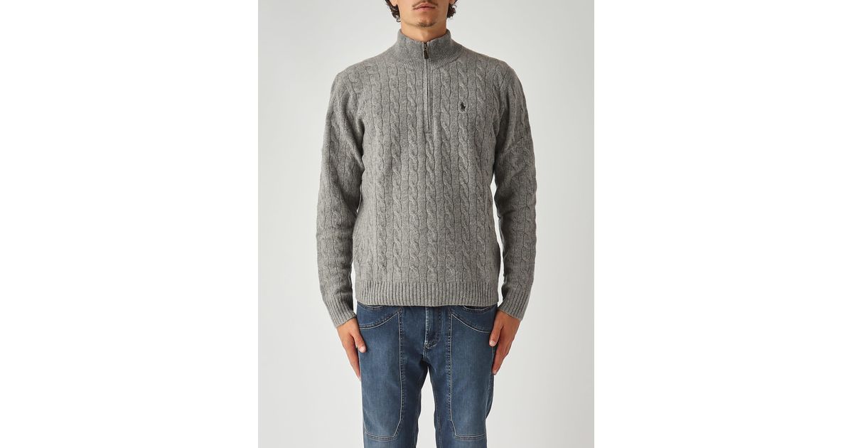 Polo Ralph Lauren Treccia Mid-Zip in Gray for Men | Lyst