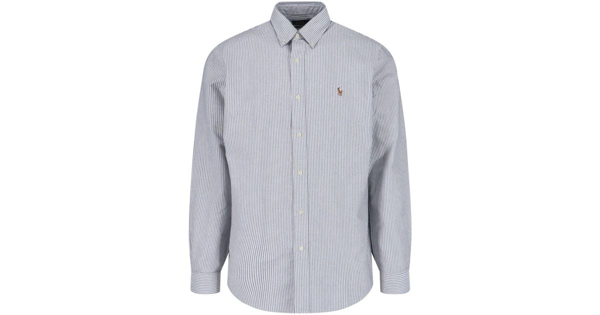 Polo Ralph Lauren Logo Shirt in Grey for Men | Lyst UK