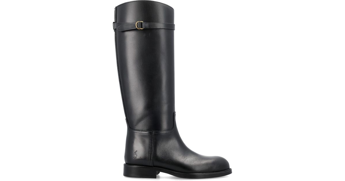 Polo Ralph Lauren Riding Boot in Black | Lyst UK