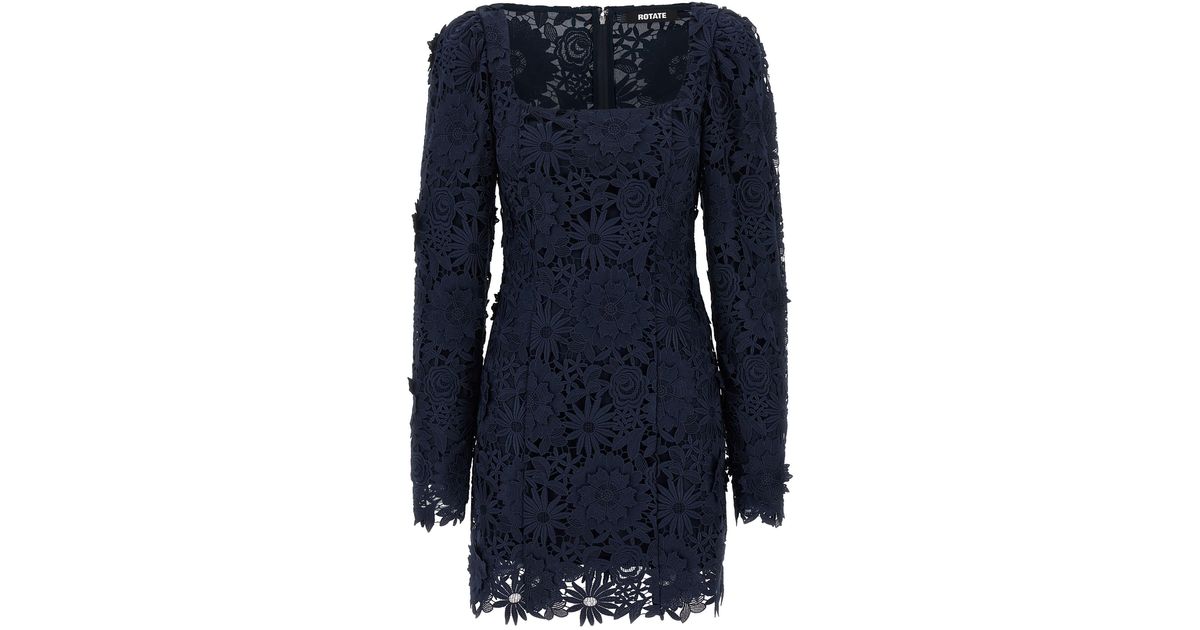 ROTATE BIRGER CHRISTENSEN '3D Lace Ls Mini' Dress in Blue | Lyst
