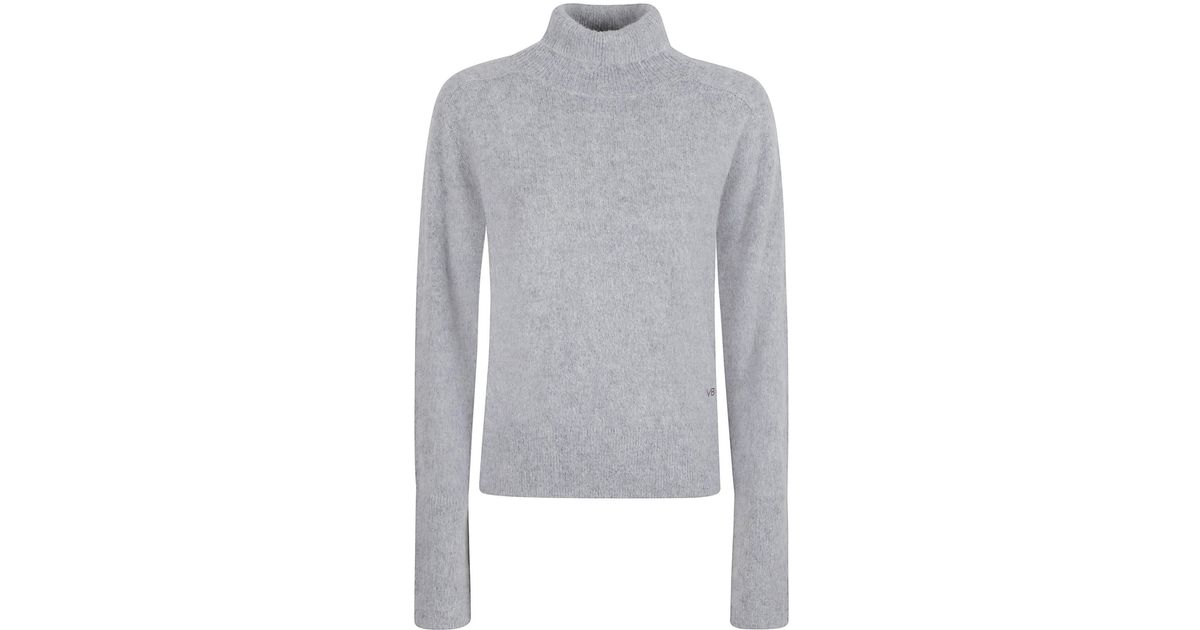 Victoria Beckham Polo Neck Jumper in Grey | Lyst UK