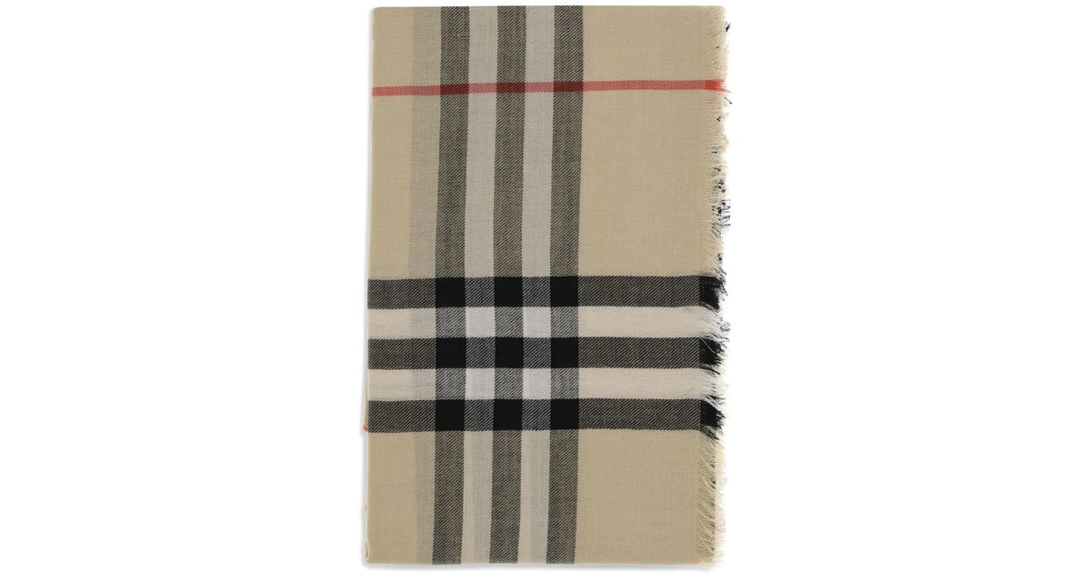 Burberry Check Wool Scarf | Lyst UK