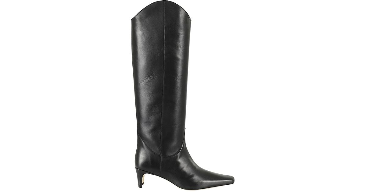 STAUD Western Wally Knee-High Boots in Black | Lyst