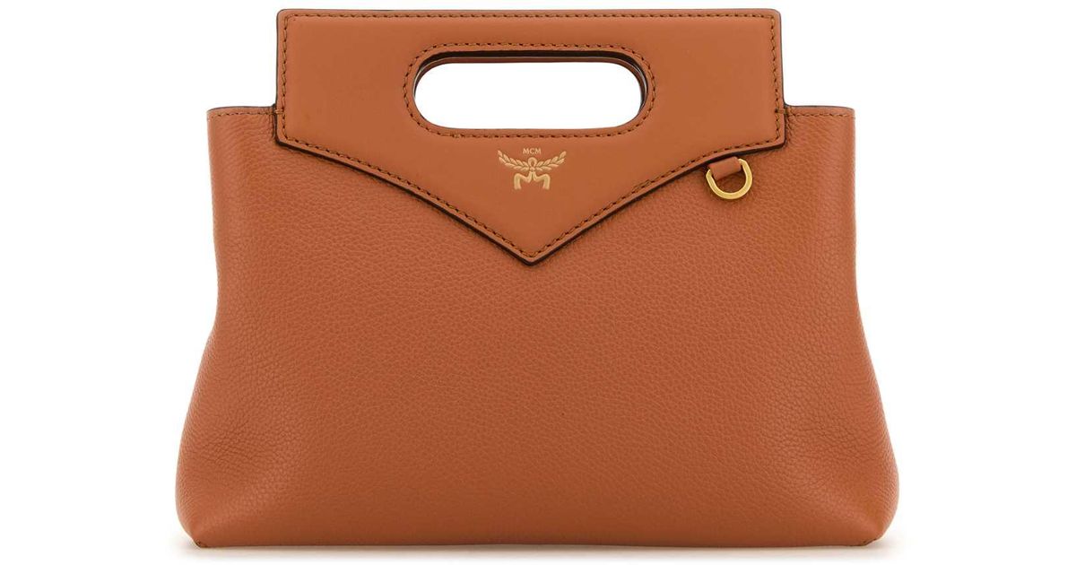 MCM Caramel Leather Mini Diamond Handbag in Brown | Lyst