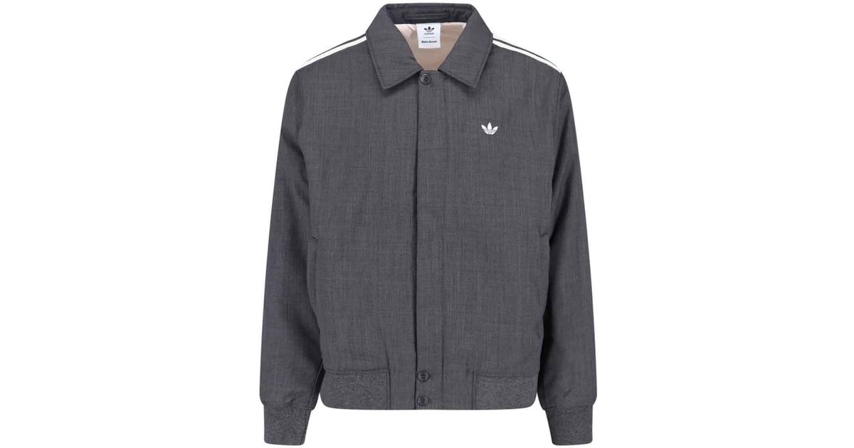 adidas Originals Wool Blend Jacket in Grey | Lyst UK