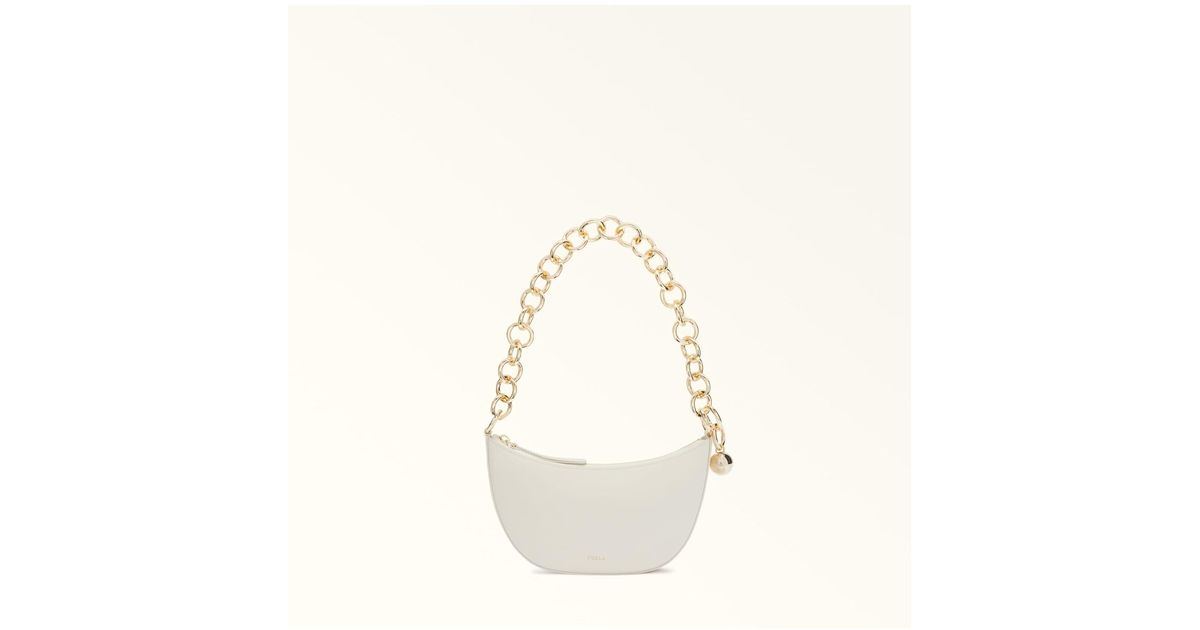 Furla Sfera Mini Leather Shoulder Bag, Cream in Natural | Lyst