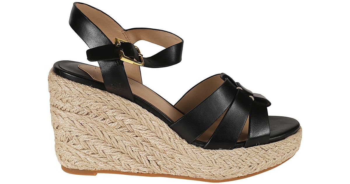 Ralph Lauren Soffia Platform Espadrillas in Metallic | Lyst