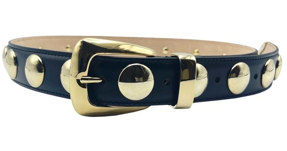 KHAITE Benny Belt With Stud Buckle in Black | Lyst
