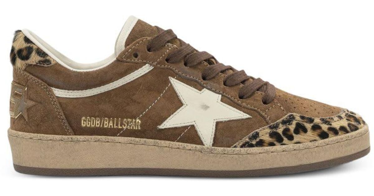 Golden Goose Ball Star Leather Sneakers in Brown | Lyst UK