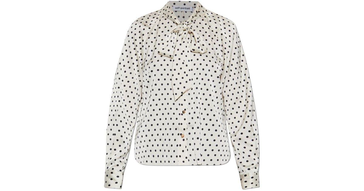 Self-Portrait Shirt With Ties in White | Lyst