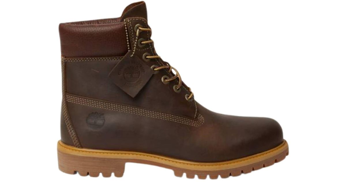 Timberland Laced Ankle Boot With Logo in Brown for Men | Lyst