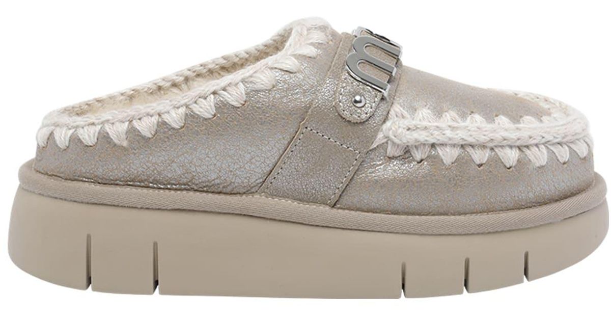 Mou Letter Logo Bounce Clog in Gray | Lyst