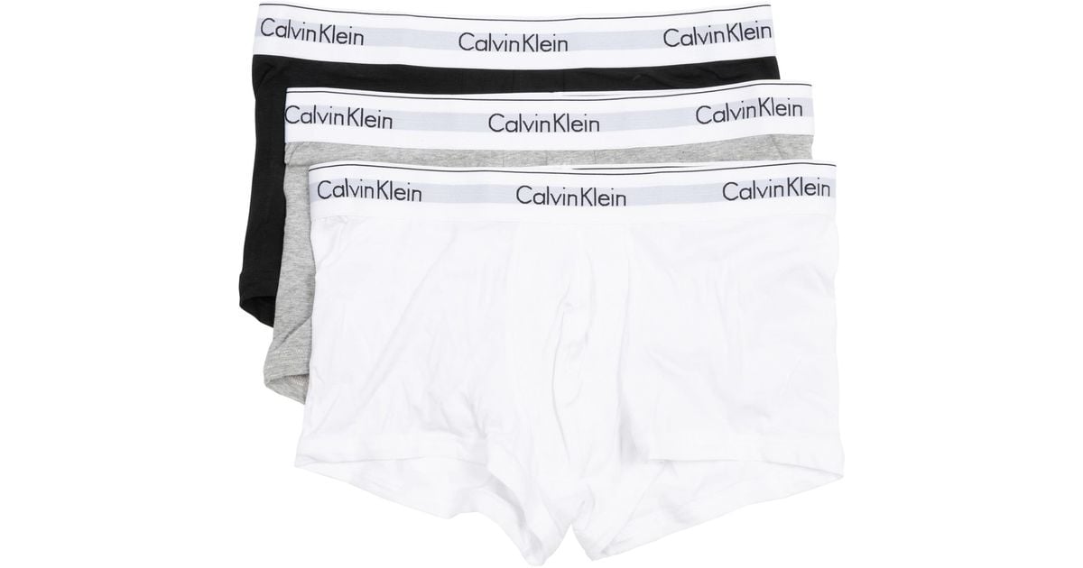 Calvin Klein 3 Pack Cotton Boxer in White for Men | Lyst